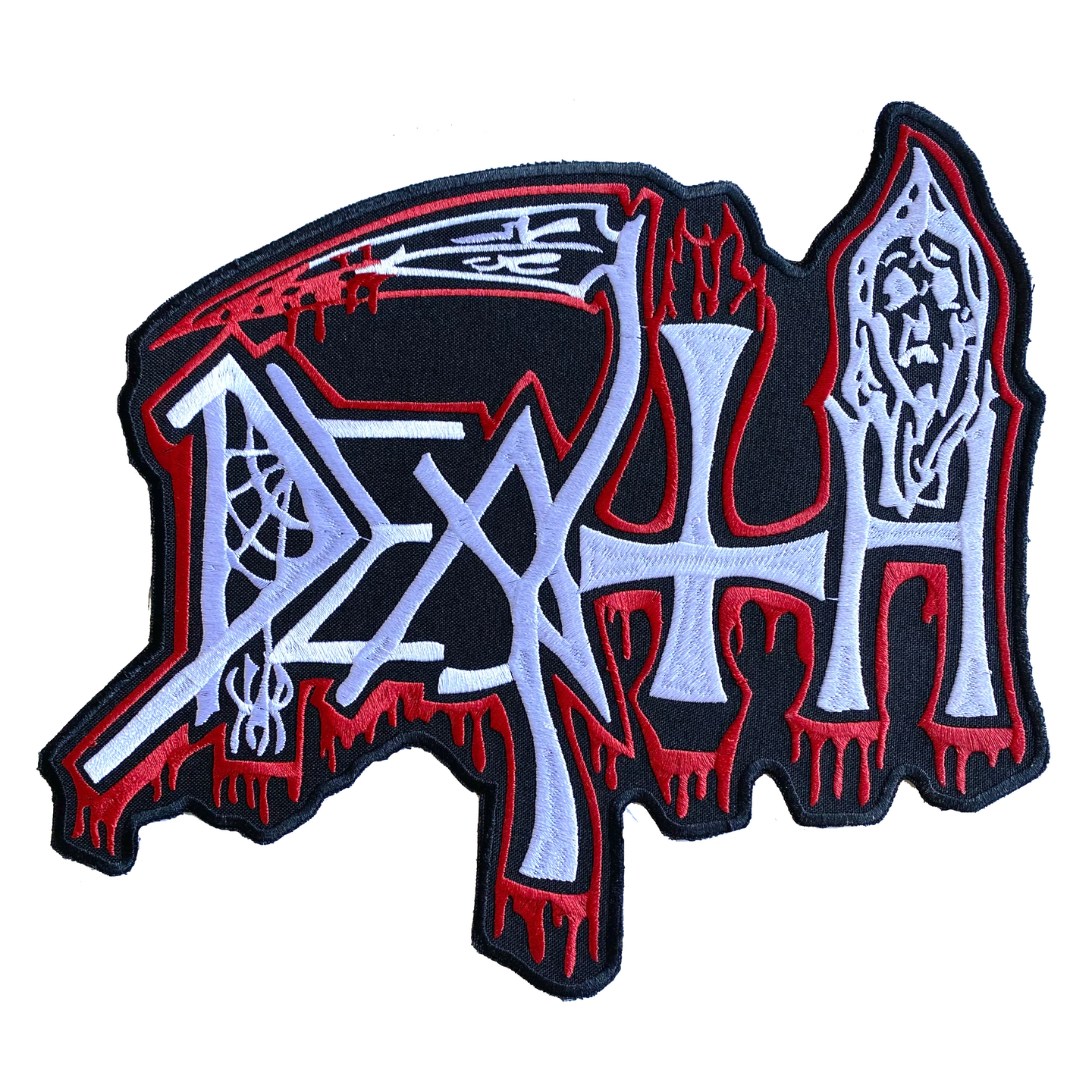 Death Logo Embroidered Back Patch – Red Zone